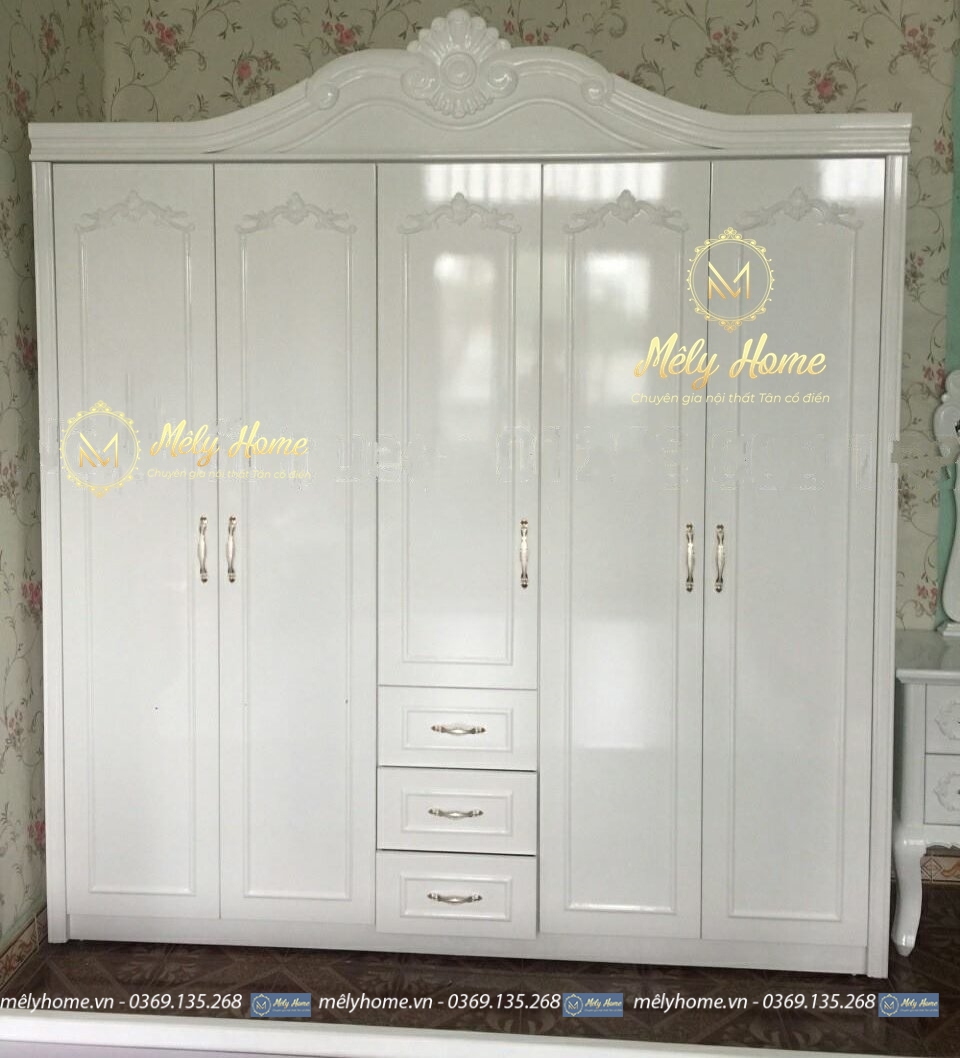 Tủ Quần Áo Gỗ Tân Cổ Điển - Mêly Home